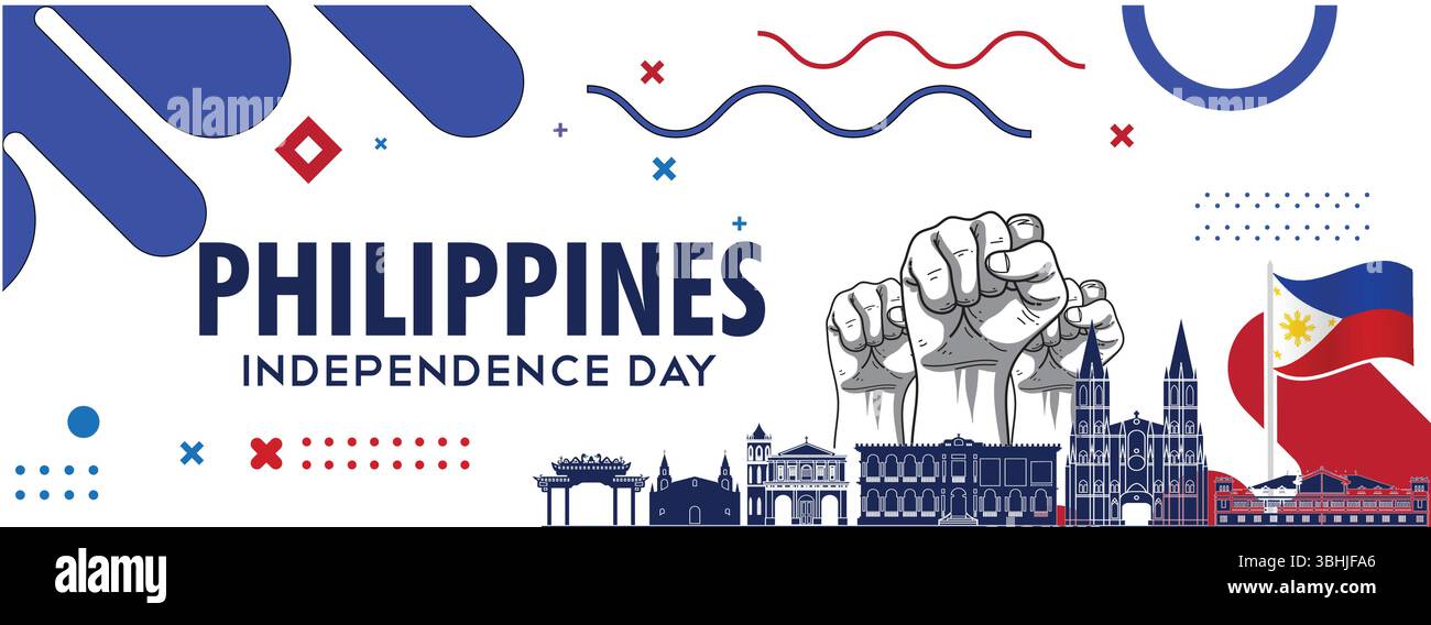 Philippines Independence Day Banner - Landmarks, Flag & Freedom Design ...