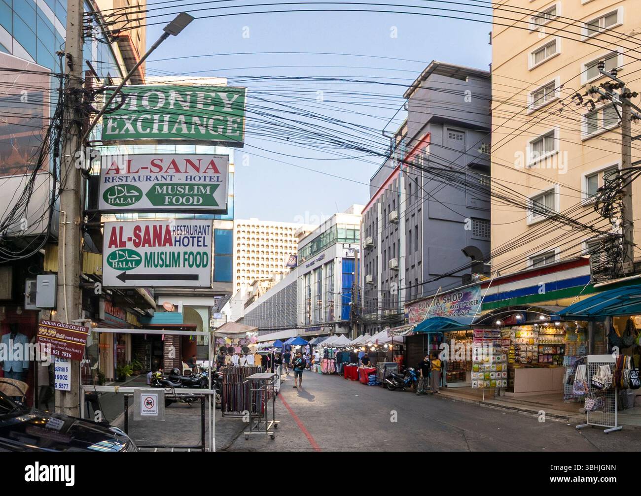 Bangkok,Thailand-April 07 2024-Wide angle low level view of city center ...