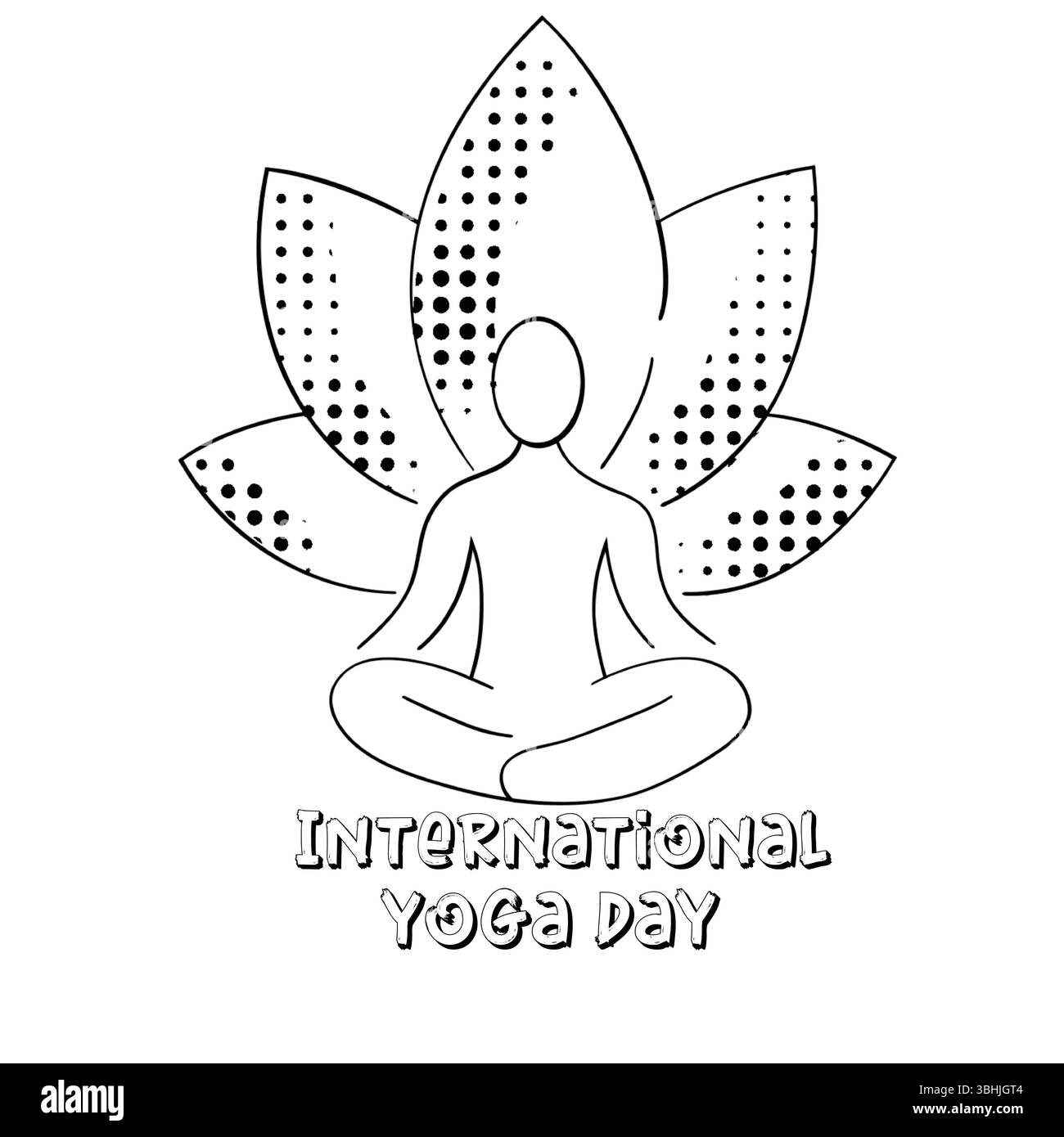 International Yoga Day Celebration Banner – Lotus Pose Line Art ...
