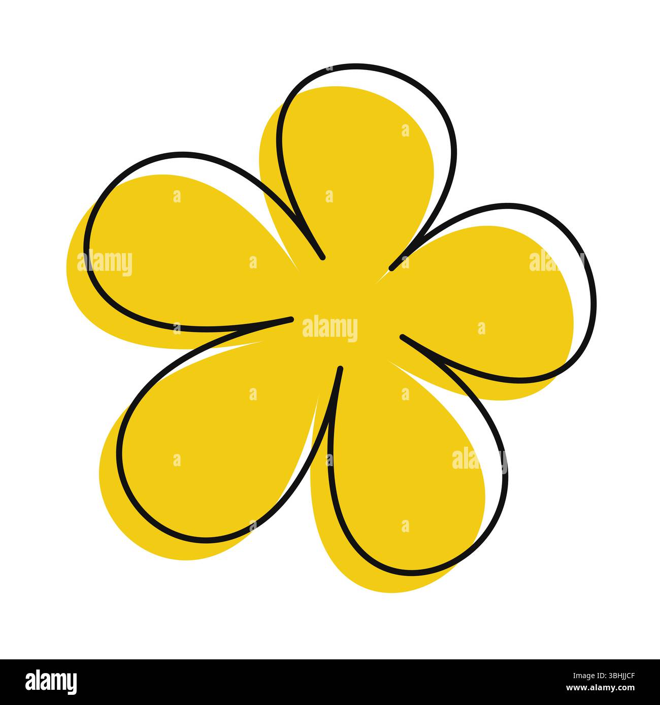 Minimal yellow bloom featuring a slightly shifted black line. Clean ...