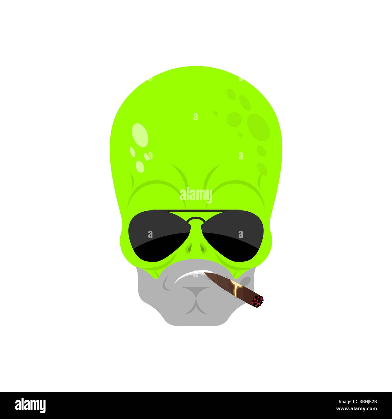 Alien emoji stern. UFO cool emotion Stock Vector Image & Art - Alamy