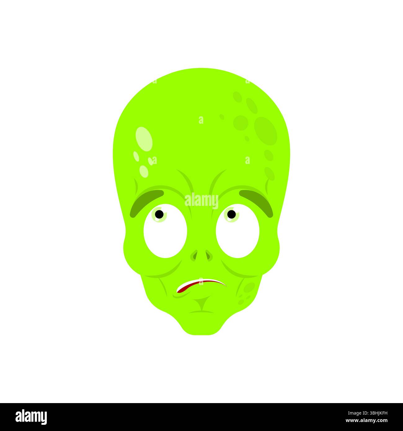 Alien oops emoji. UFO emoticon made mistake. Space invader green ...