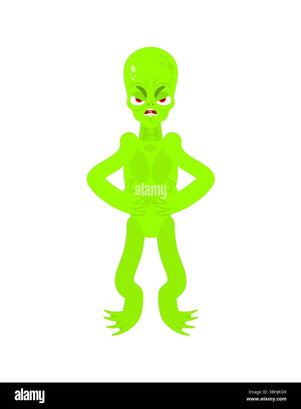 Alien angry. UFO emoji wicked. Space invader green evil Stock Vector ...