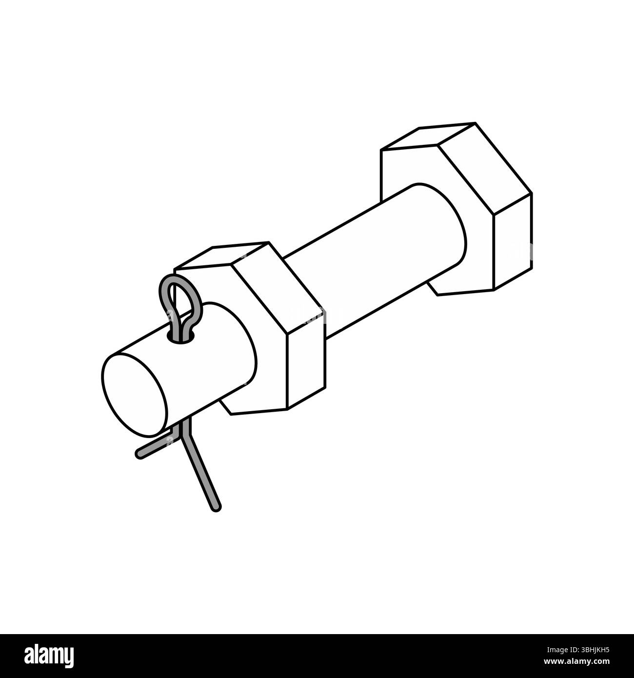 Pin with cotter pin isolated sign. Rigging connection Stock Vector ...
