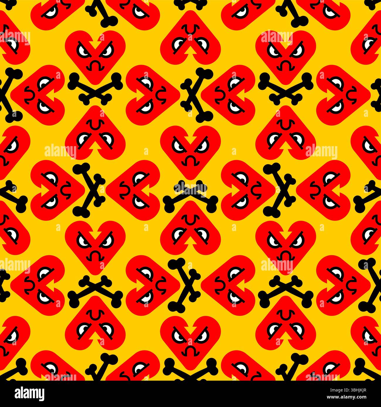 Angry broken heart pattern seamless. Disappointed love background Stock ...