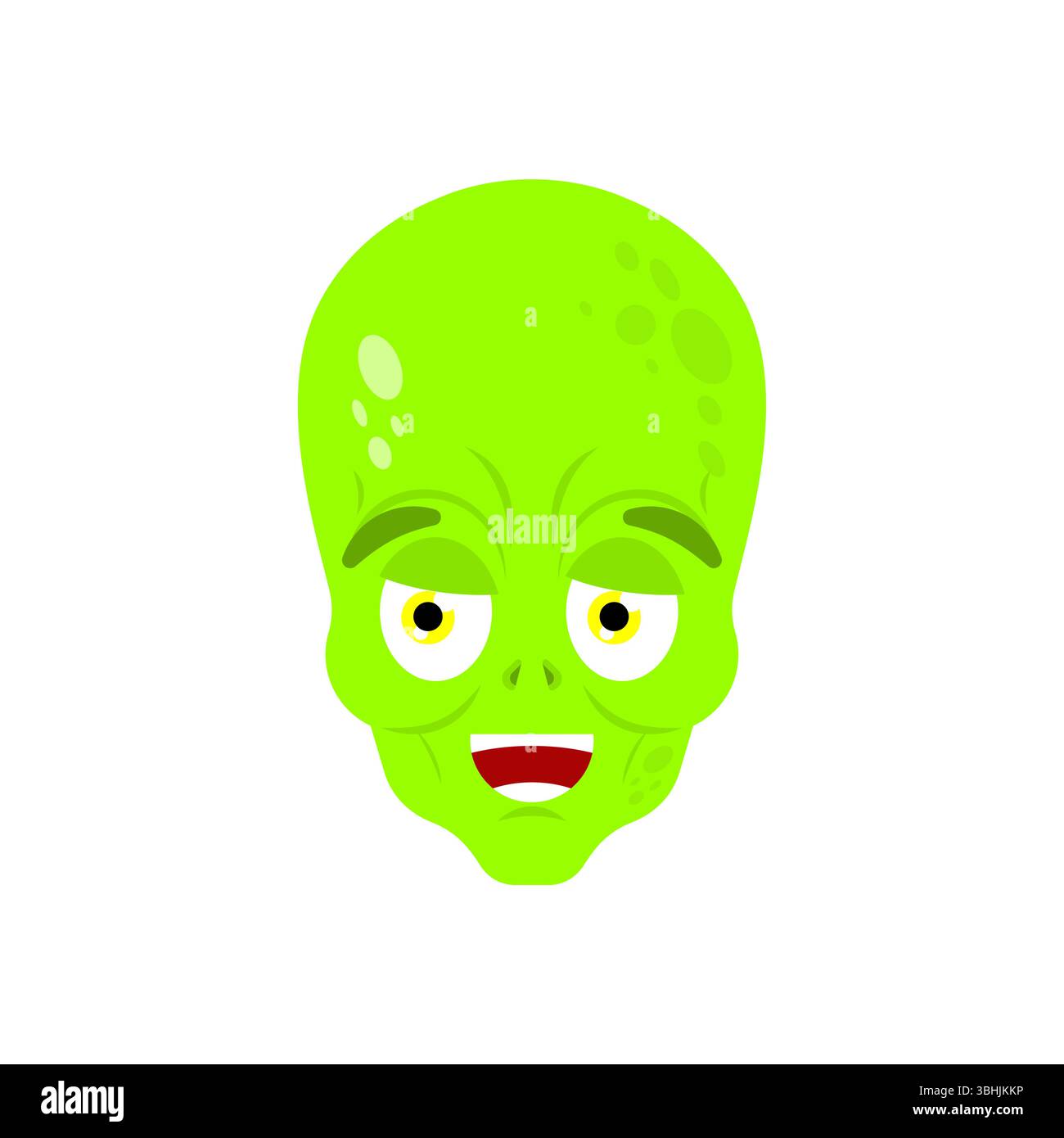 Alien happy emoji. UFO emoji smiling. Space invader green happy Stock ...