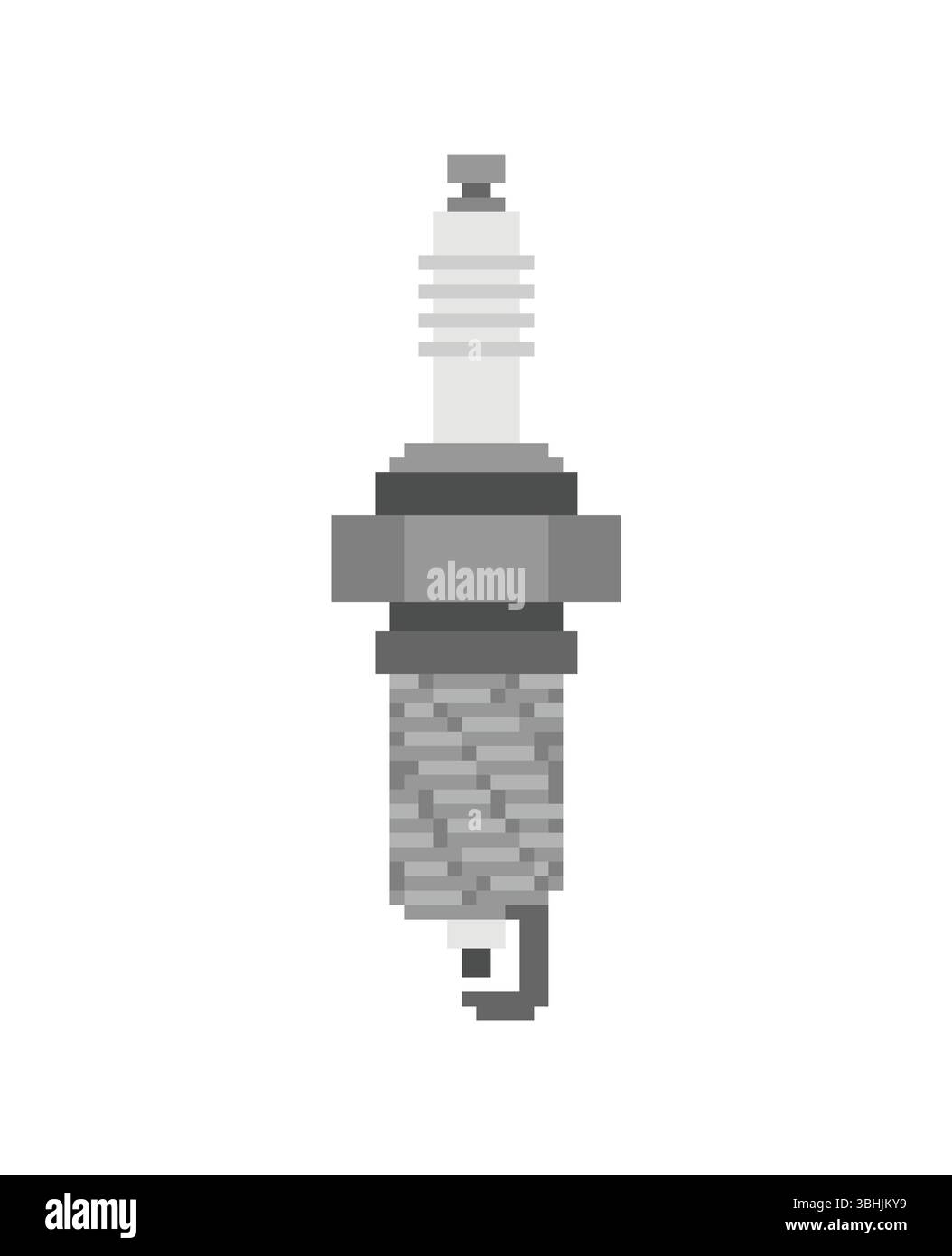 Spark plug pixel art. 8 bit Car accessory. pixelated Device for ...
