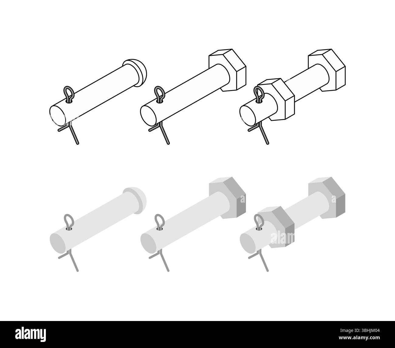 Pin with cotter pin set. Rigging connection Stock Vector Image & Art ...