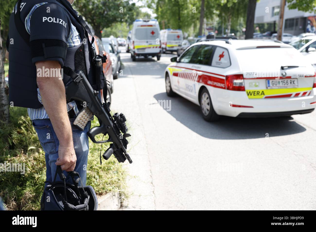 Graz, Austria. 10th June, 2025. A major police operation began on ...