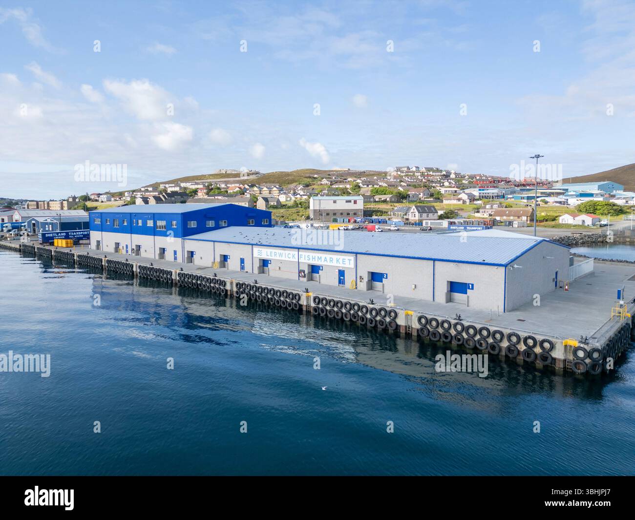 Aerial view of the new Lerwick Fish Market, Shetland – a modern hub for ...