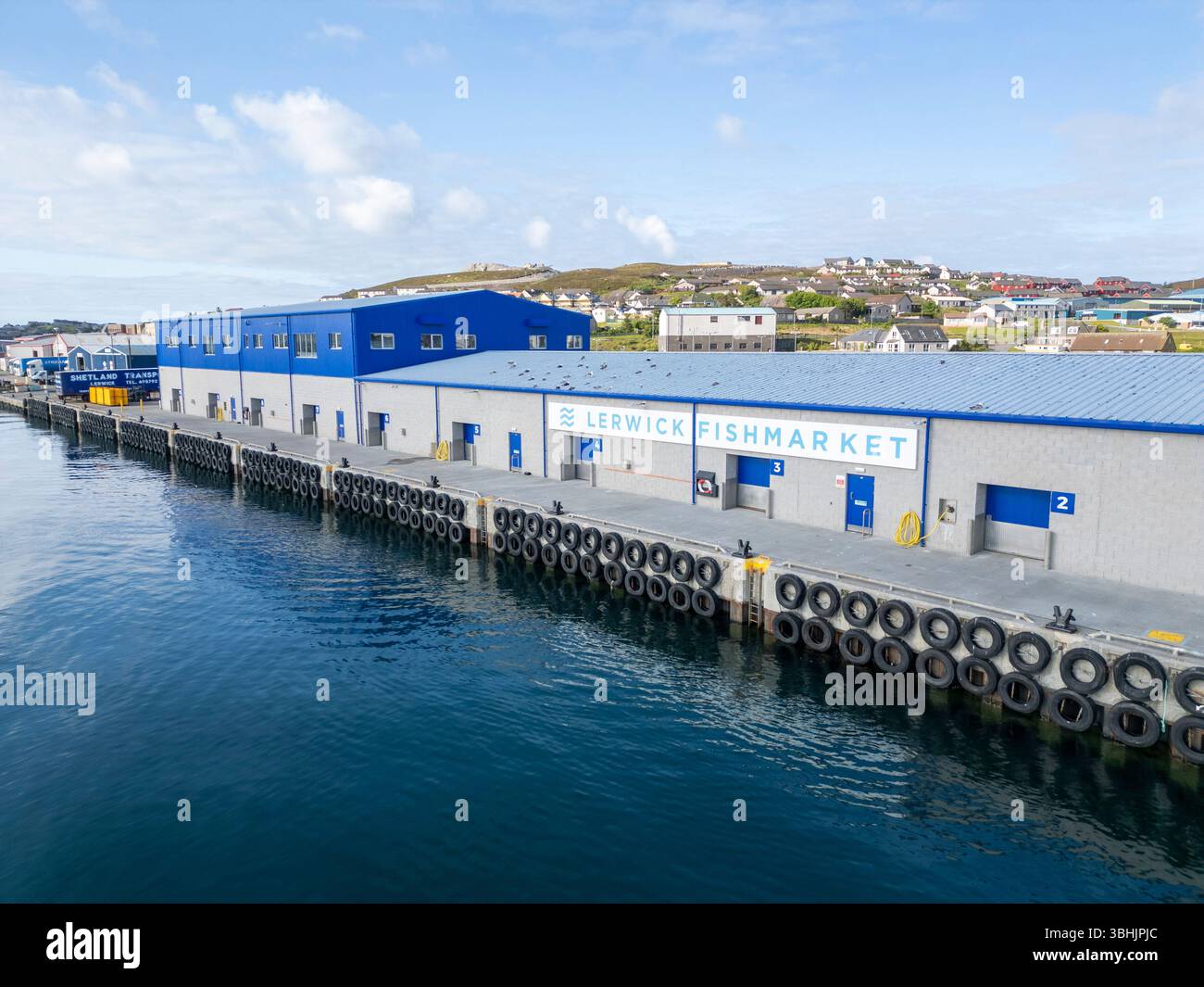 Aerial view of the new Lerwick Fish Market, Shetland – a modern hub for ...