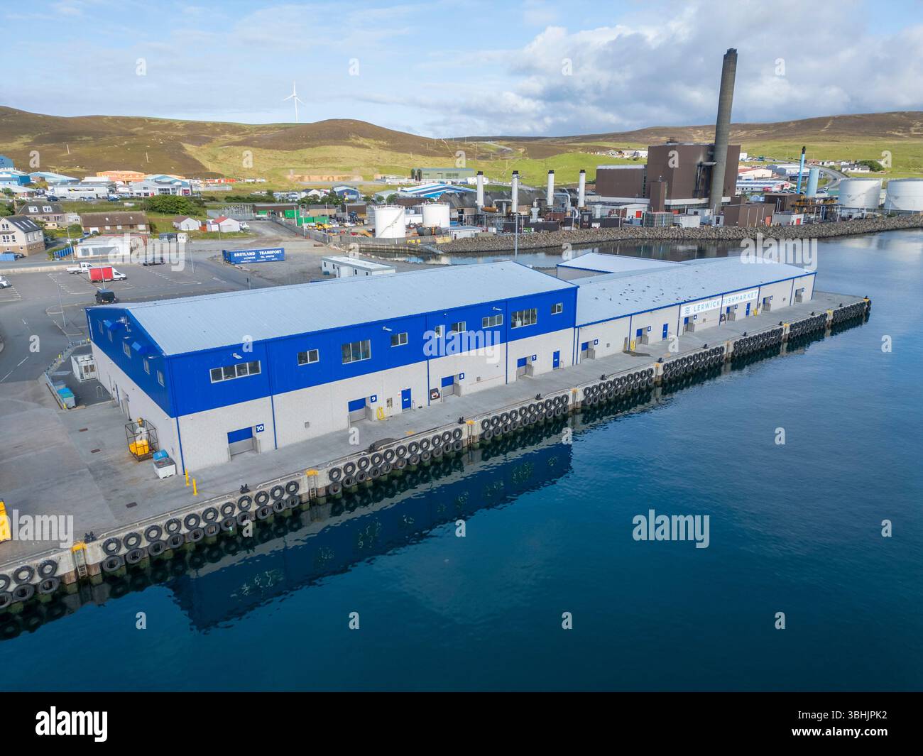 Aerial view of the new Lerwick Fish Market, Shetland – a modern hub for ...