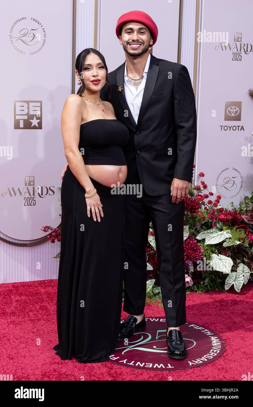 Vanessa Smalls and Xavier Smalls attend the arrivals of the “BET Awards ...