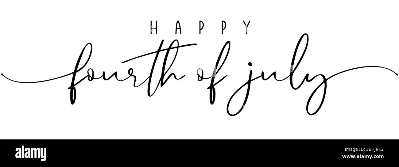Happy Fourth of July, Independence Day USA lettering logo design. Happy ...