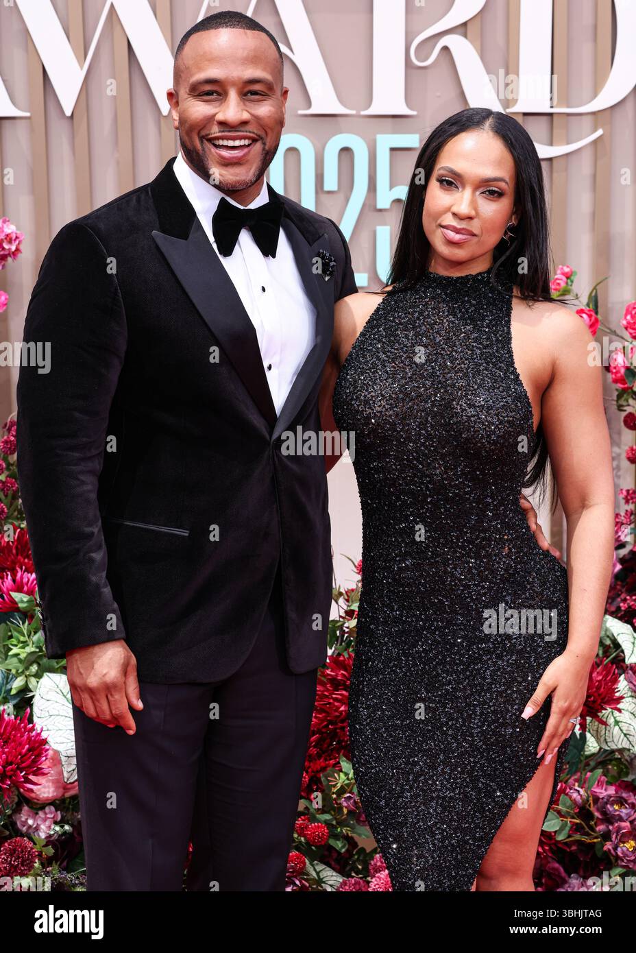 LOS ANGELES, CALIFORNIA, USA - JUNE 09: DeVon Franklin and Maria Castillo arrive at the BET ...