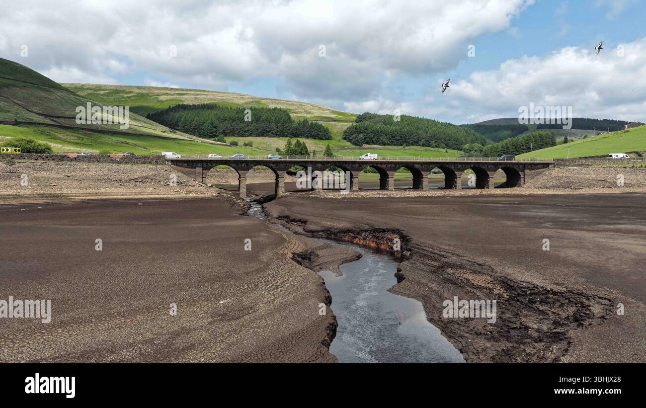 Woodhead Reservoir' water levels drop to an all time low as the UK has ...