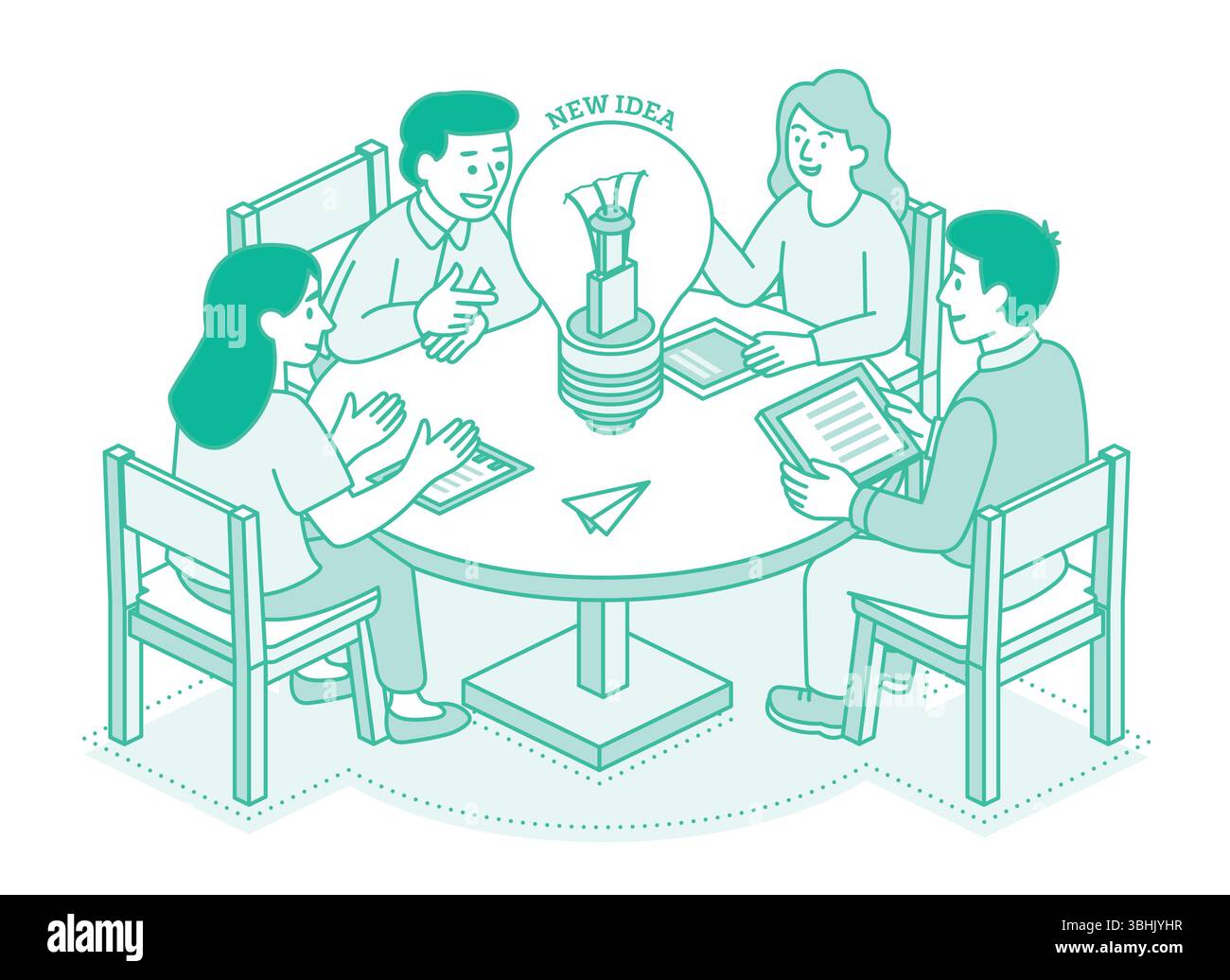 Tablet planning team business Stock Vector Images - Alamy