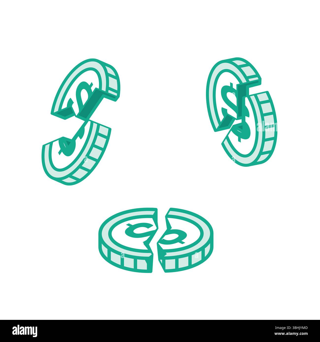 Currency icon broken Stock Vector Images - Alamy