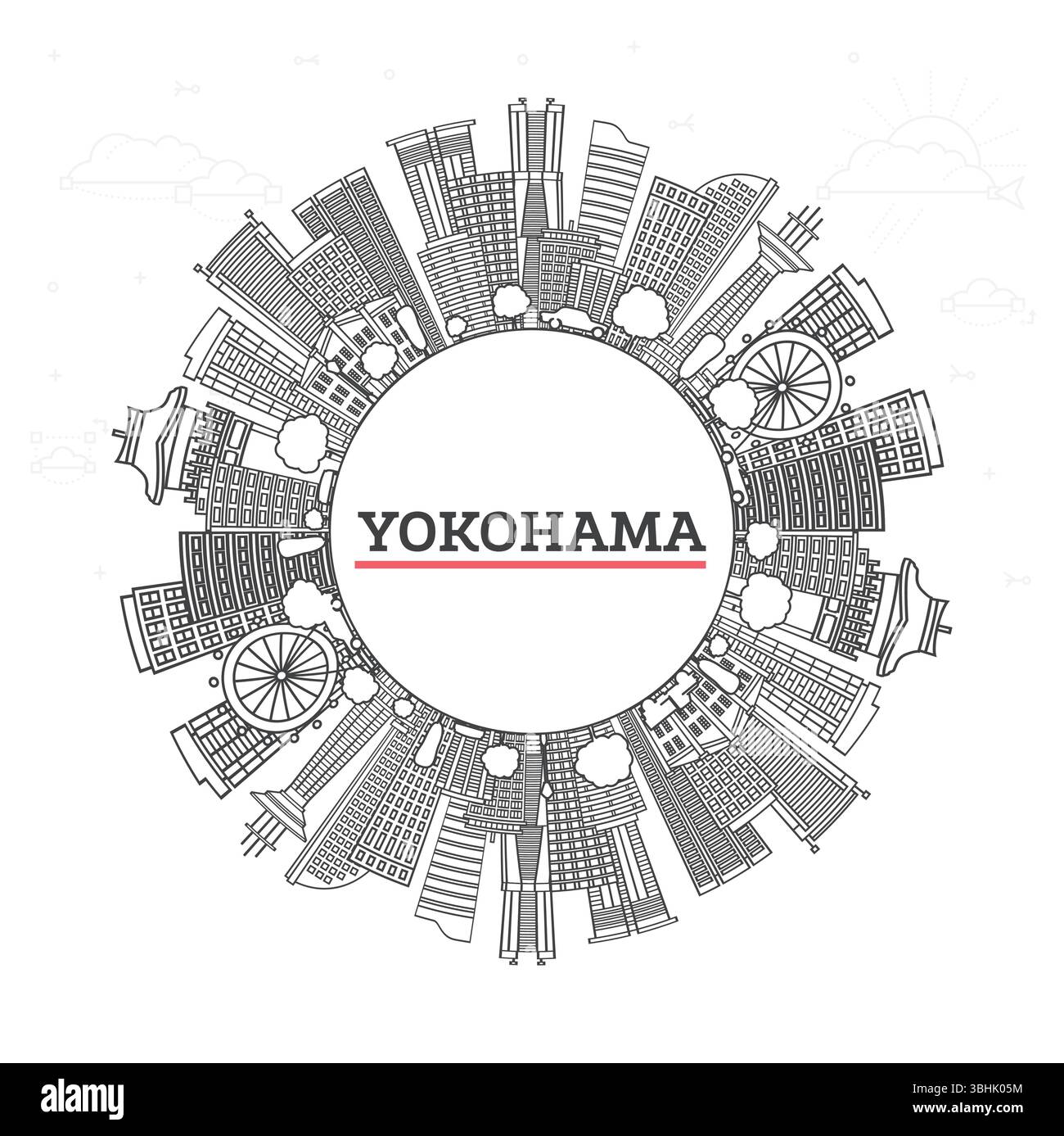 Yokohama landmarks Stock Vector Images - Alamy