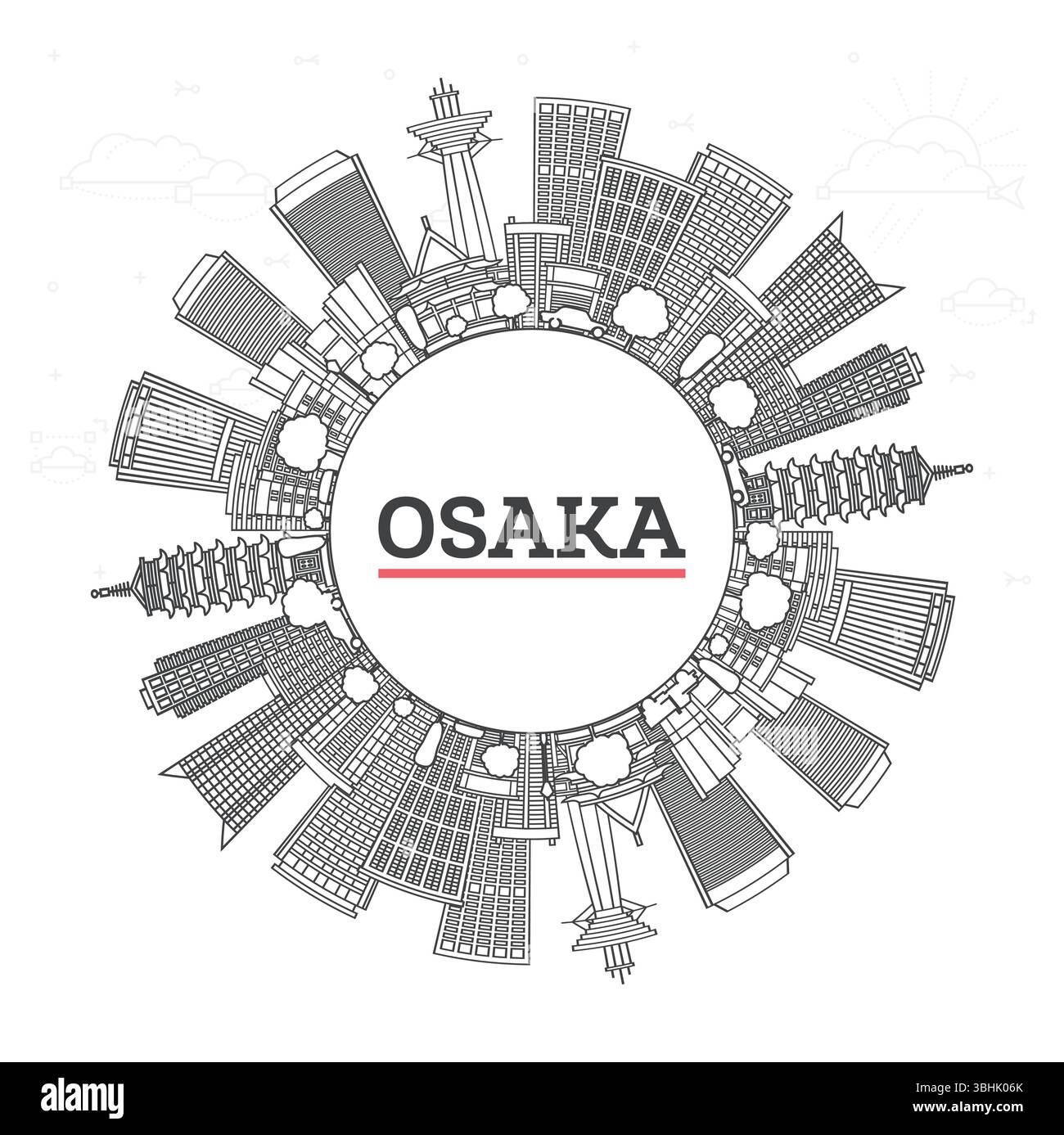Cityscape downtown osaka Stock Vector Images - Alamy