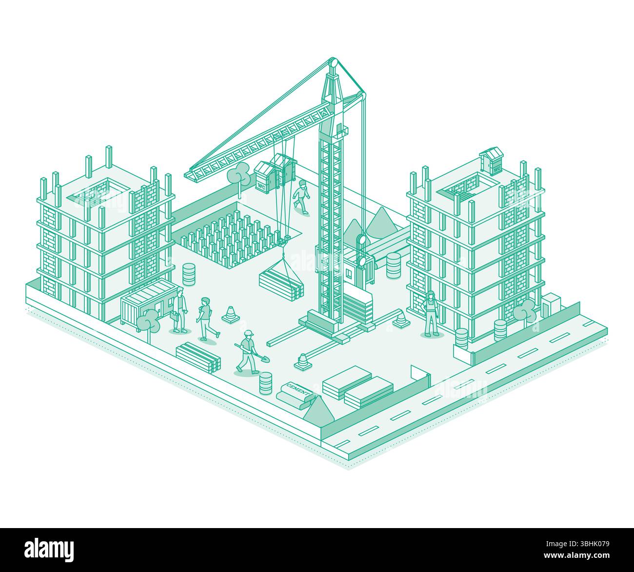 Man work in crane Stock Vector Images - Alamy