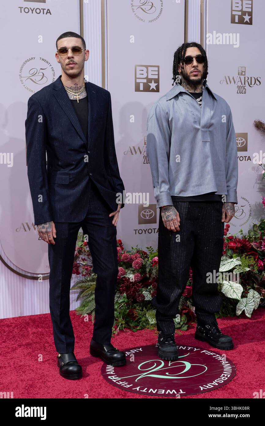 Los Angeles, USA. 09th June, 2025. Lonzo Ball and Gelo attend the ...