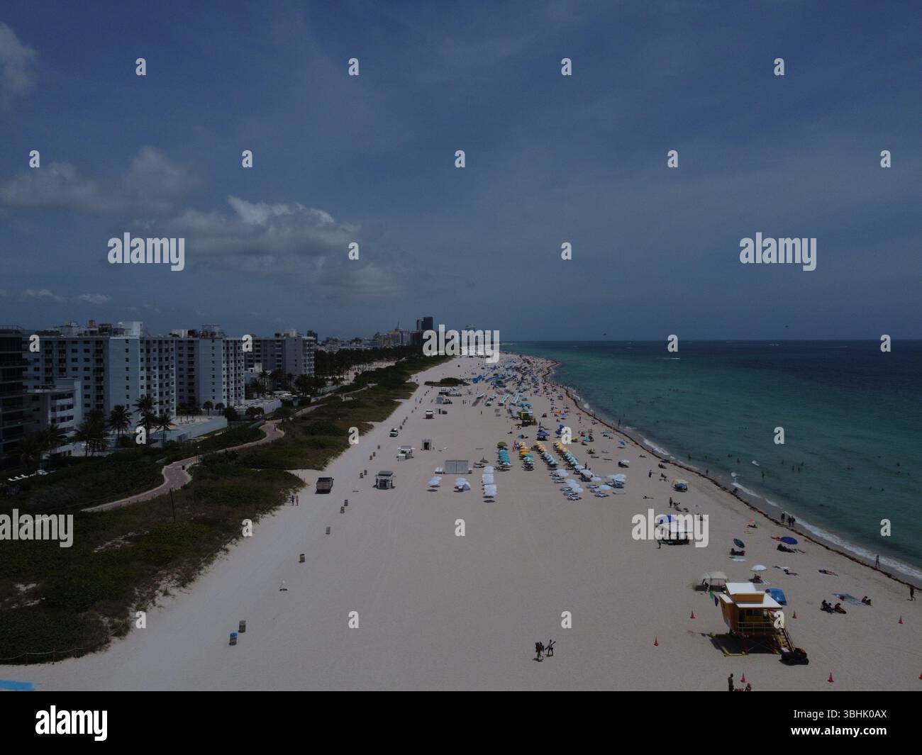 A stunning drone view of Miami Beach South Pointe showcasing the beach ...