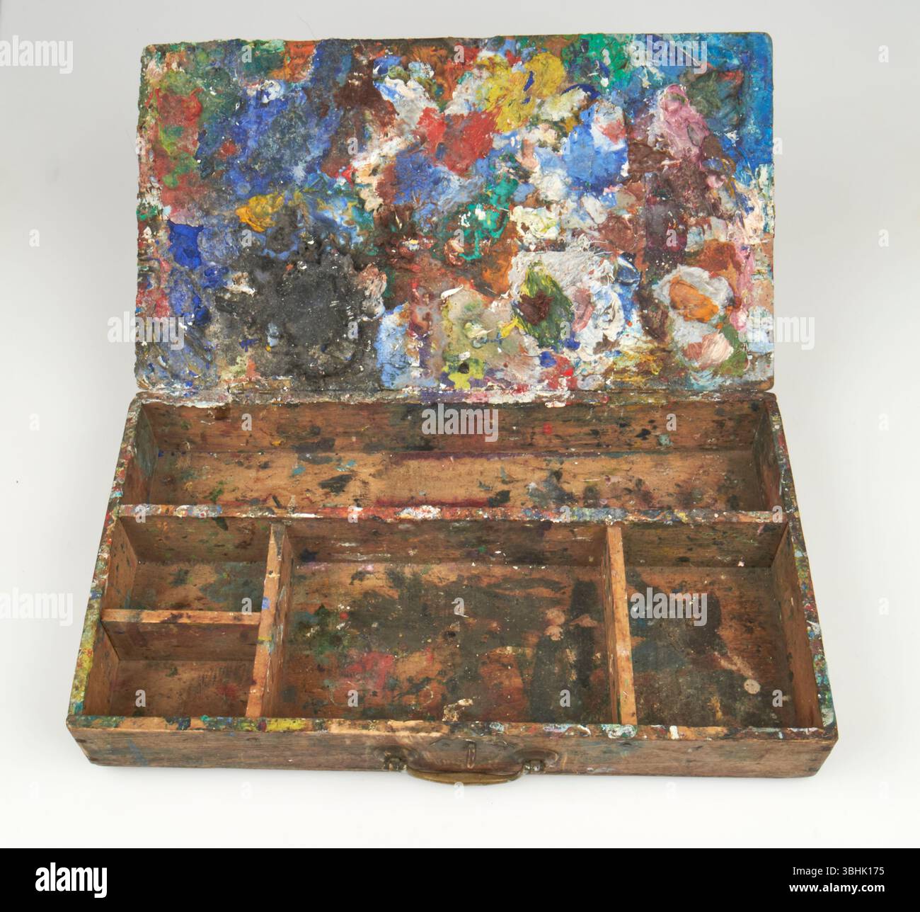 Vintage Artist’s Box with Heavily Encrusted Paint 1920’s Stock Photo ...