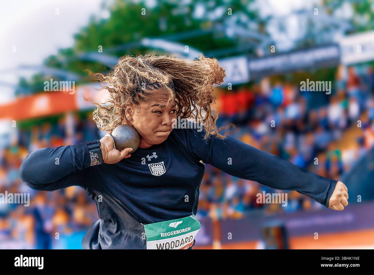 HENGELO , NETHERLANDS - JUNE 9: Jessica Woorard (USA) competing in the ...