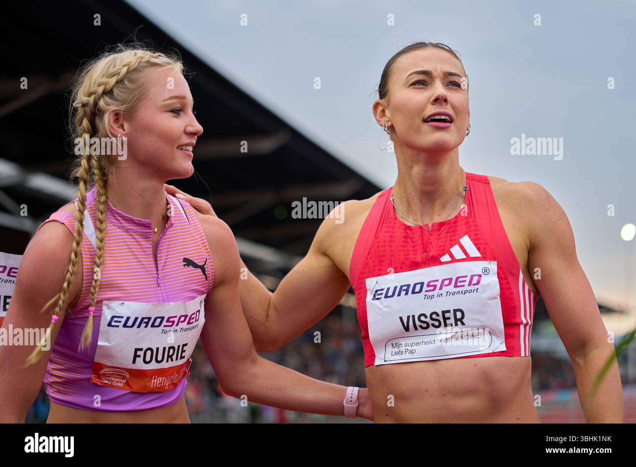 HENGELO , NETHERLANDS - JUNE 9: Nadine Visser (NL), Marione Fourie (RSA ...