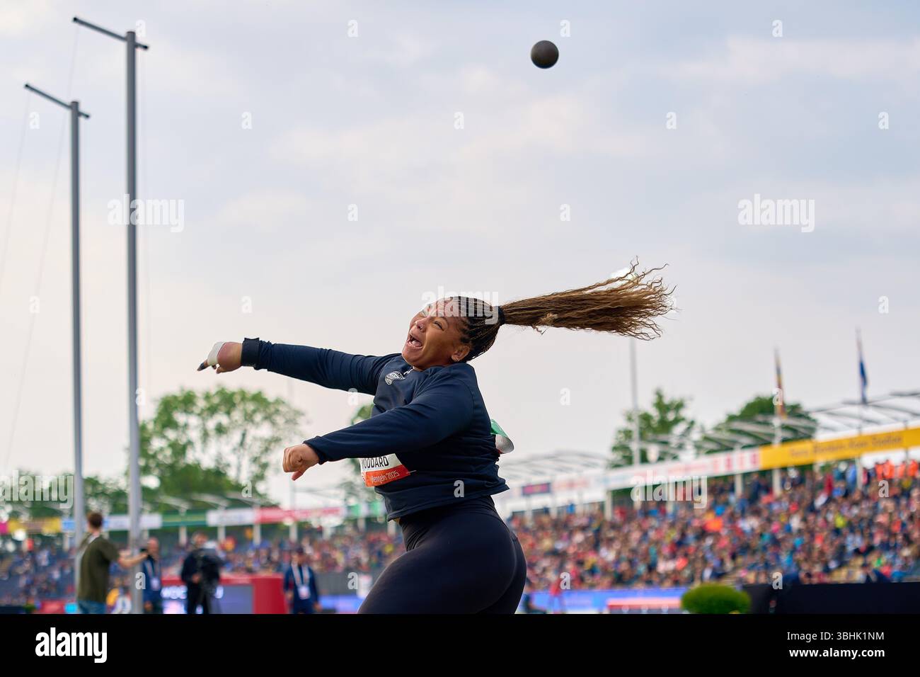 HENGELO , NETHERLANDS - JUNE 9: Jessica Woodard (USA) competing in the ...