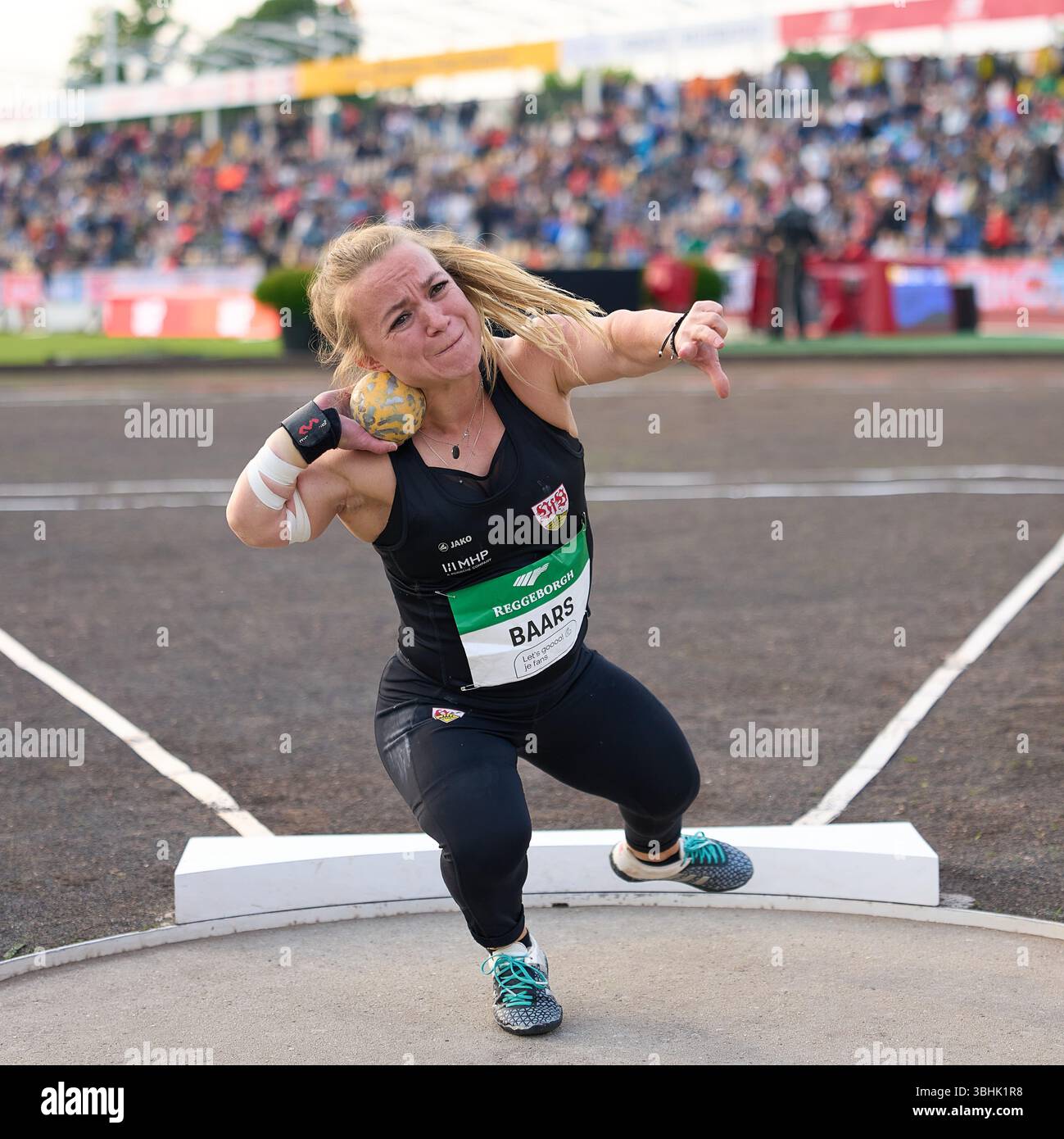 HENGELO , NETHERLANDS - JUNE 9: Lara Baars (NL) competing in the ...