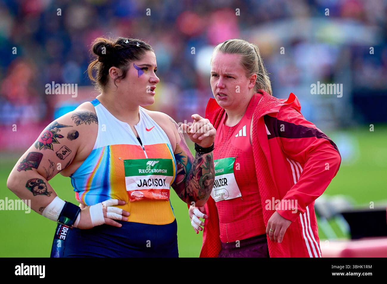 HENGELO , NETHERLANDS - JUNE 9: Chase Jackson (USA), Jessica Schilder ...