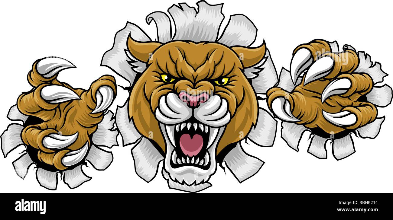 Cougar Panther Mountain Lion Puma Sports Mascot Stock Vector Image ...