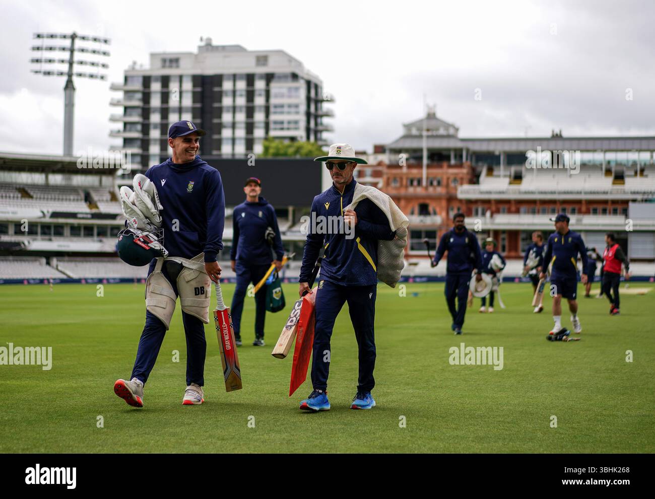 South Africa's David Bedingham (left) during a nets session at Lord's ...