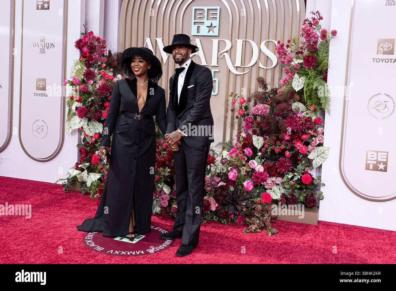 Los Angeles, USA. 09th June, 2025. Pinky Cole Hayes and Derrick Hayes ...