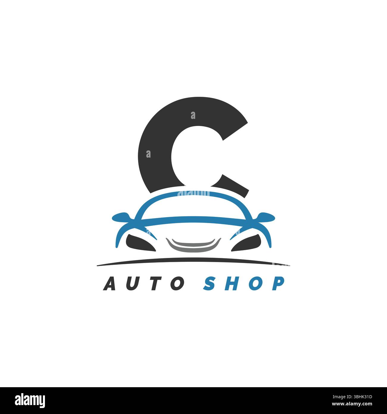 letter C logo auto mechanic with car design. Alphabet C automotive car ...