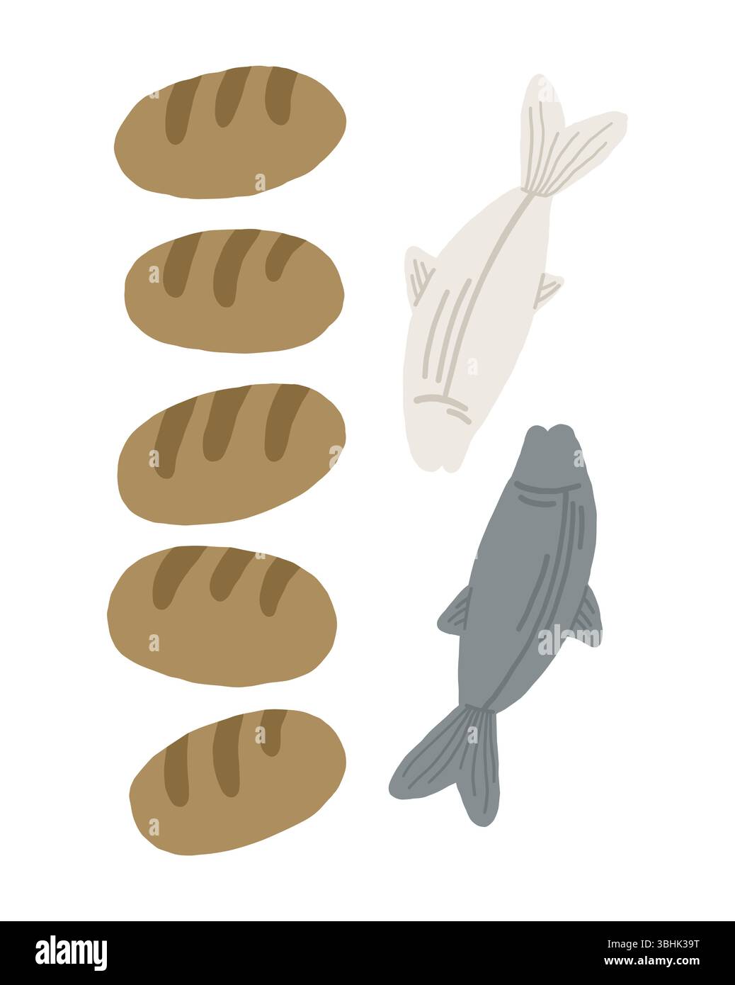The multiplication of the loaves and fishes. Christian Jesus Poster ...