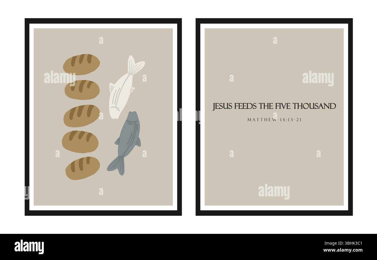 The multiplication of the loaves and fishes. Christian Jesus Poster ...