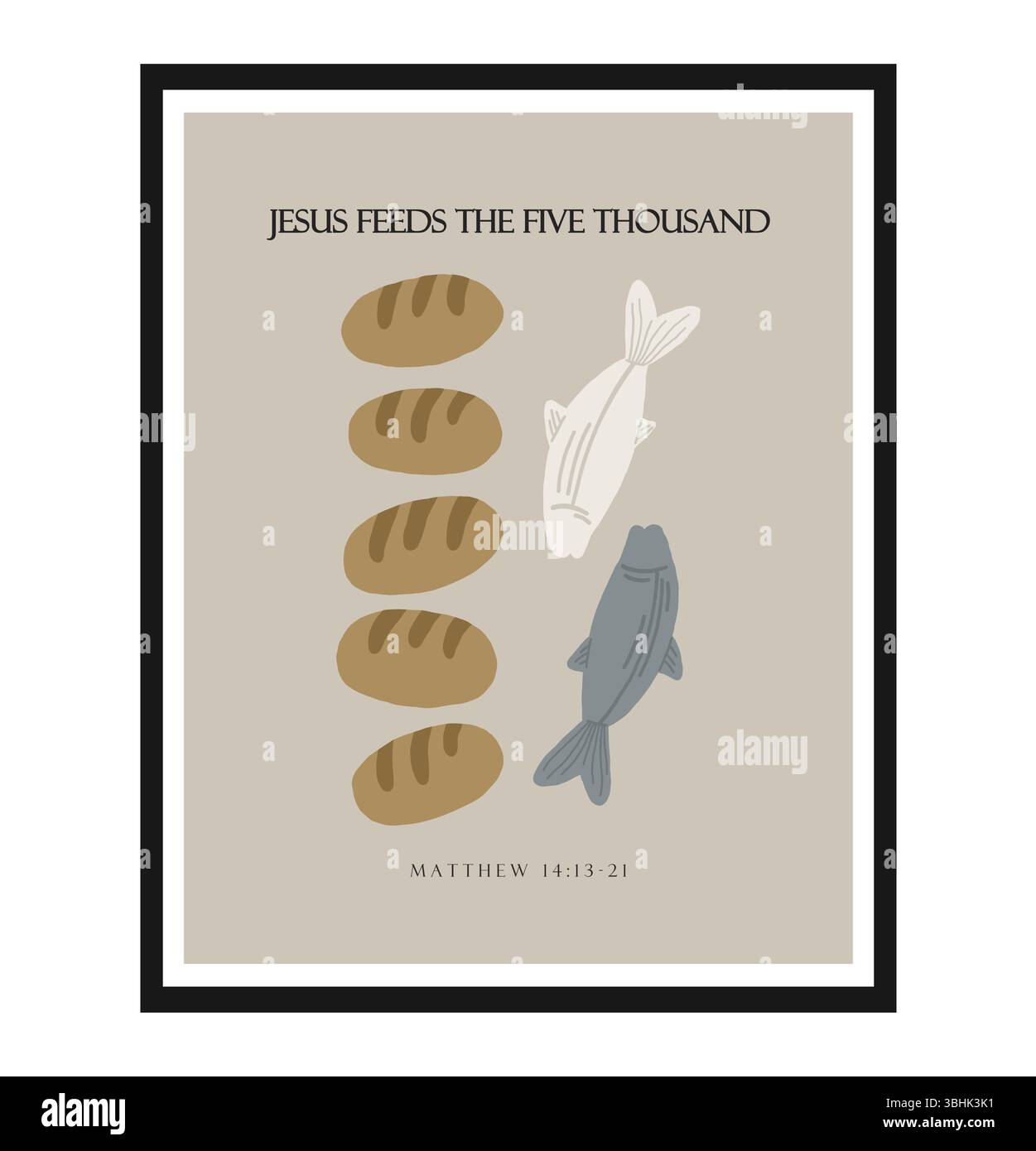 The multiplication of the loaves and fishes. Christian Jesus Poster ...