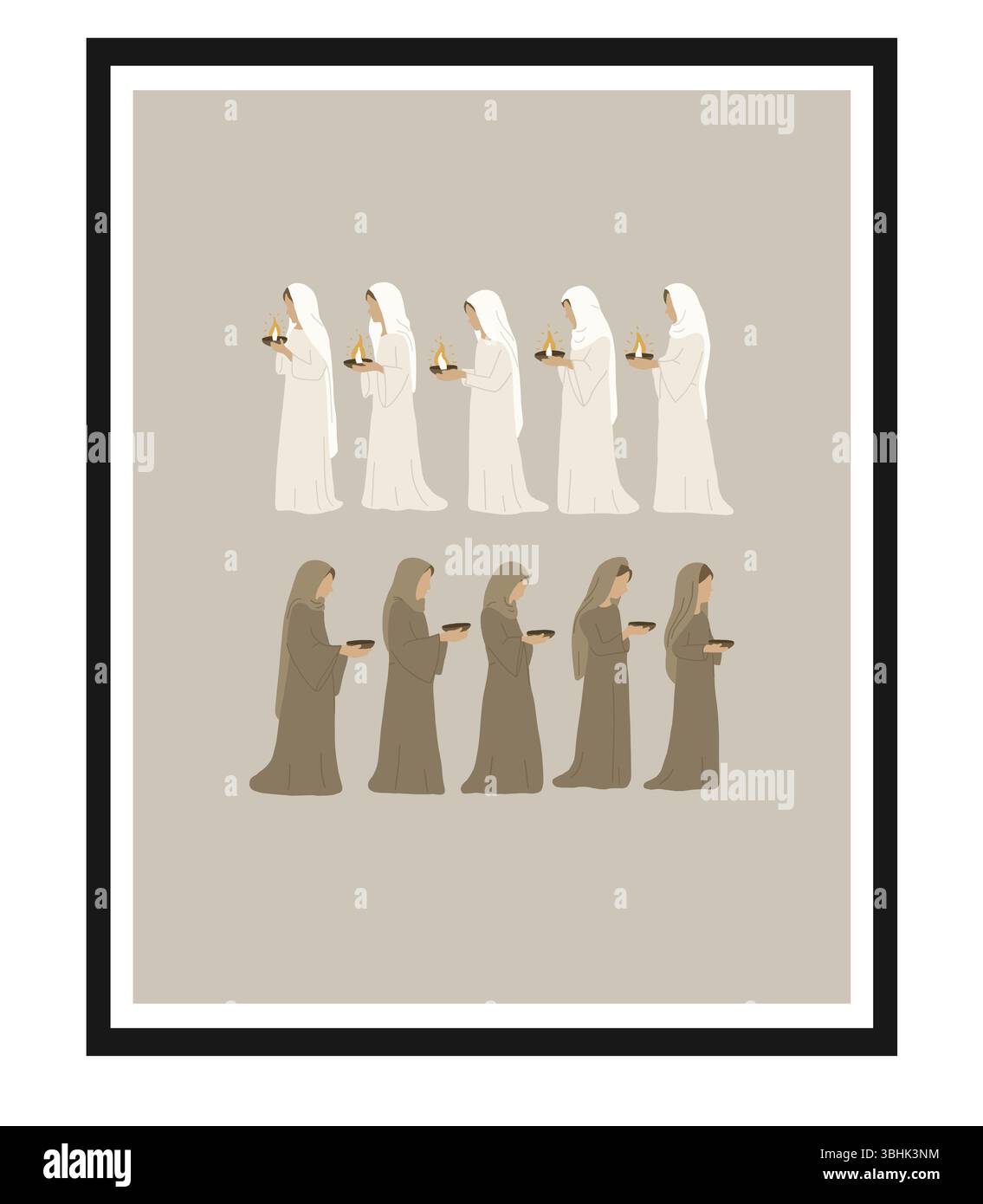 The Parable of the Ten Virgins. Christian Jesus Poster, Religion Hand ...