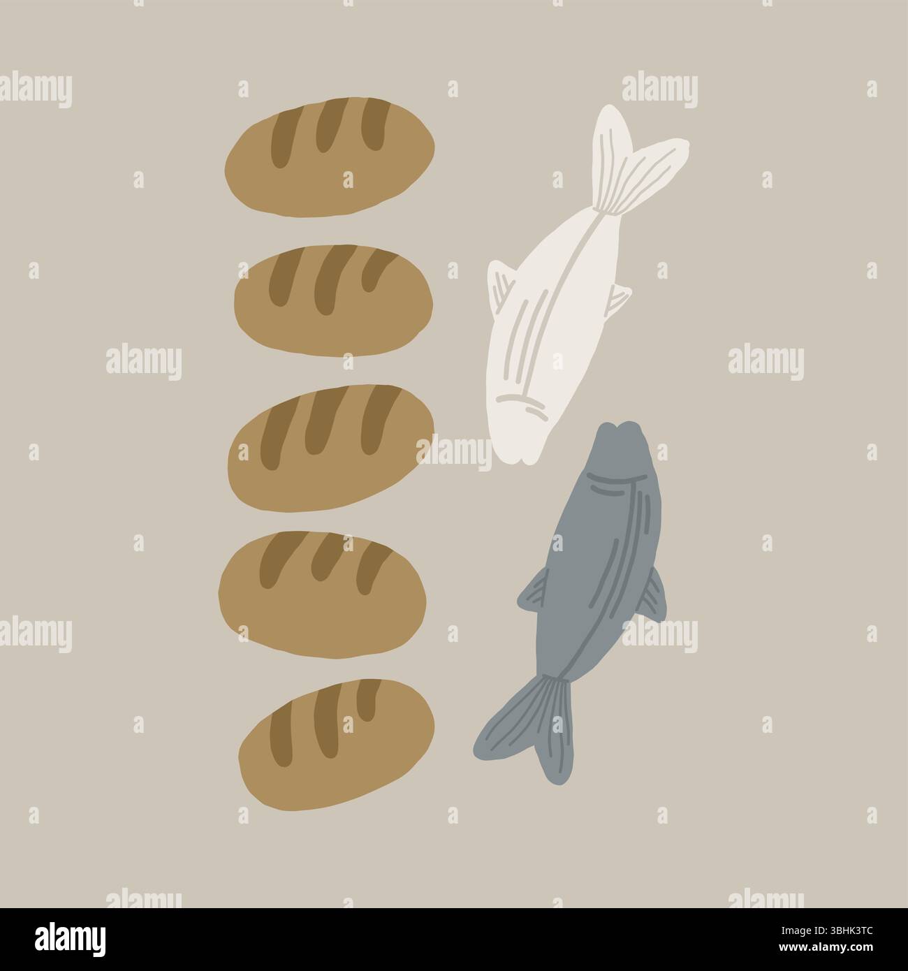 The multiplication of the loaves and fishes. Christian Jesus Poster ...