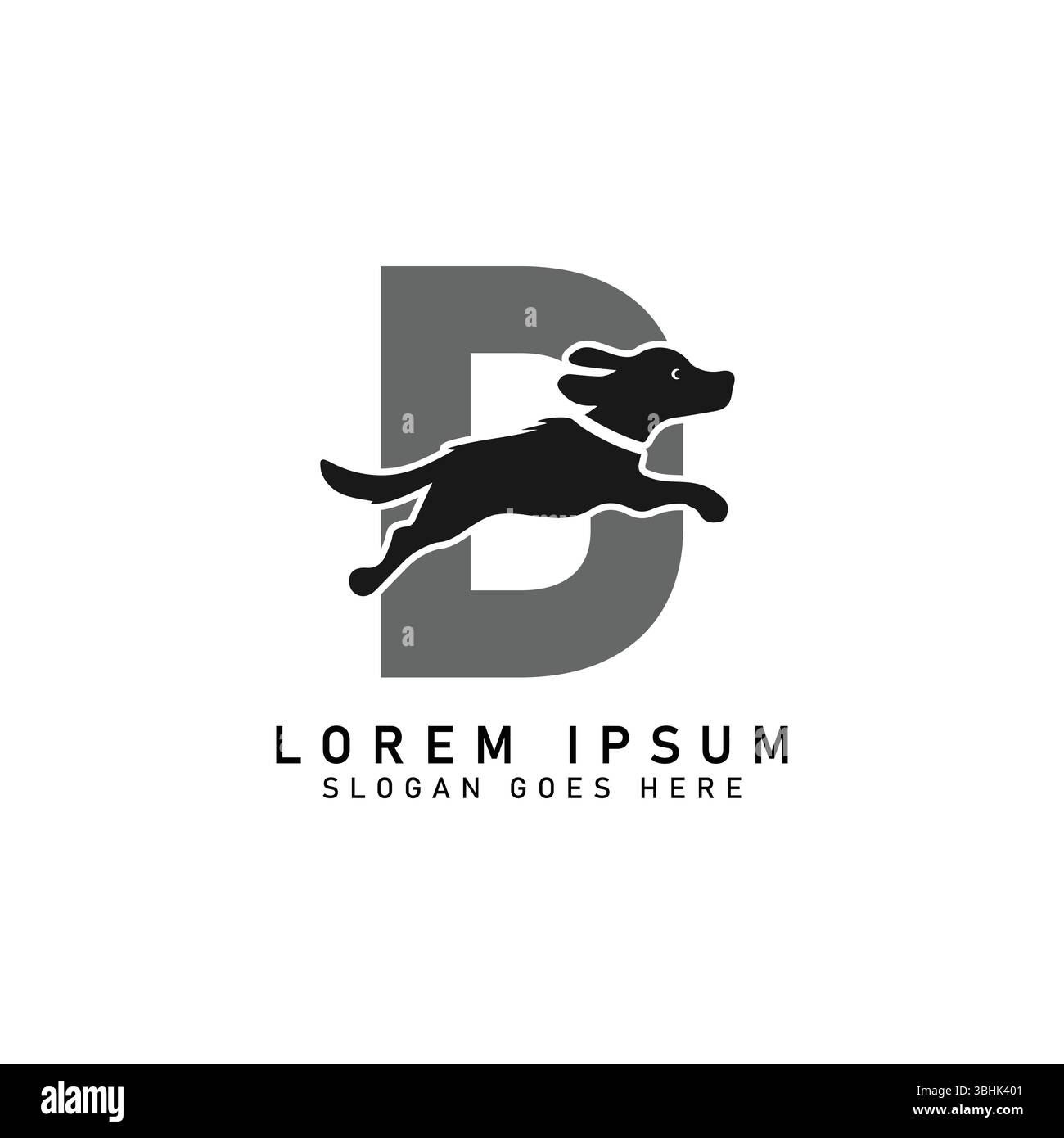 Initial Letter D Dog Logo. Alphabet D Dog Design vector illustration ...