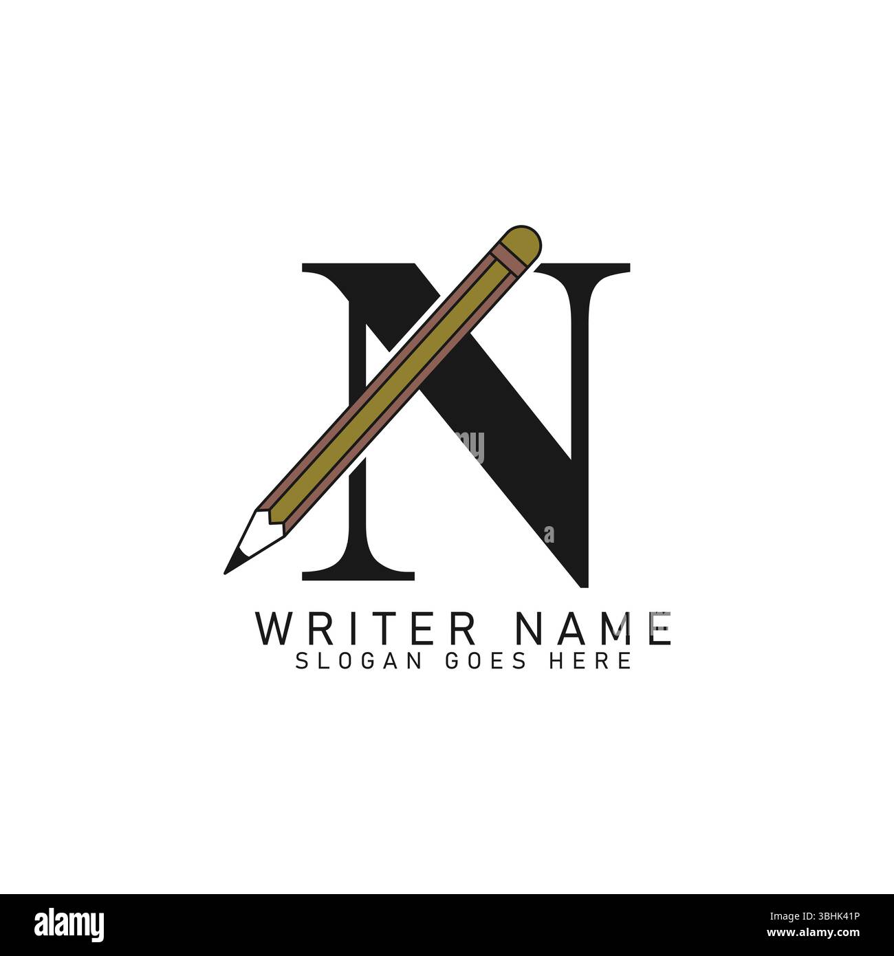 Letter N Pencil Logo Design. Alphabet N Lead Pencil Icon Stock Vector ...