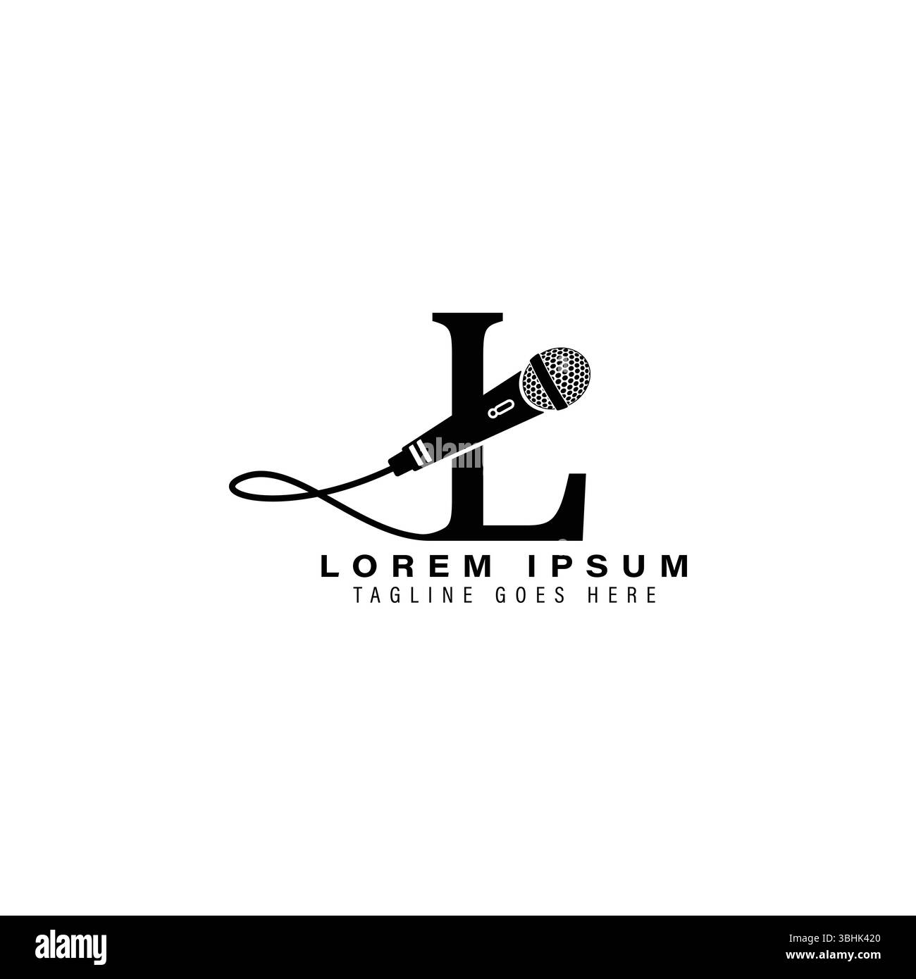 Letter L with Microphone Logo Design. Alphabet L Mic Vector Icon Stock ...