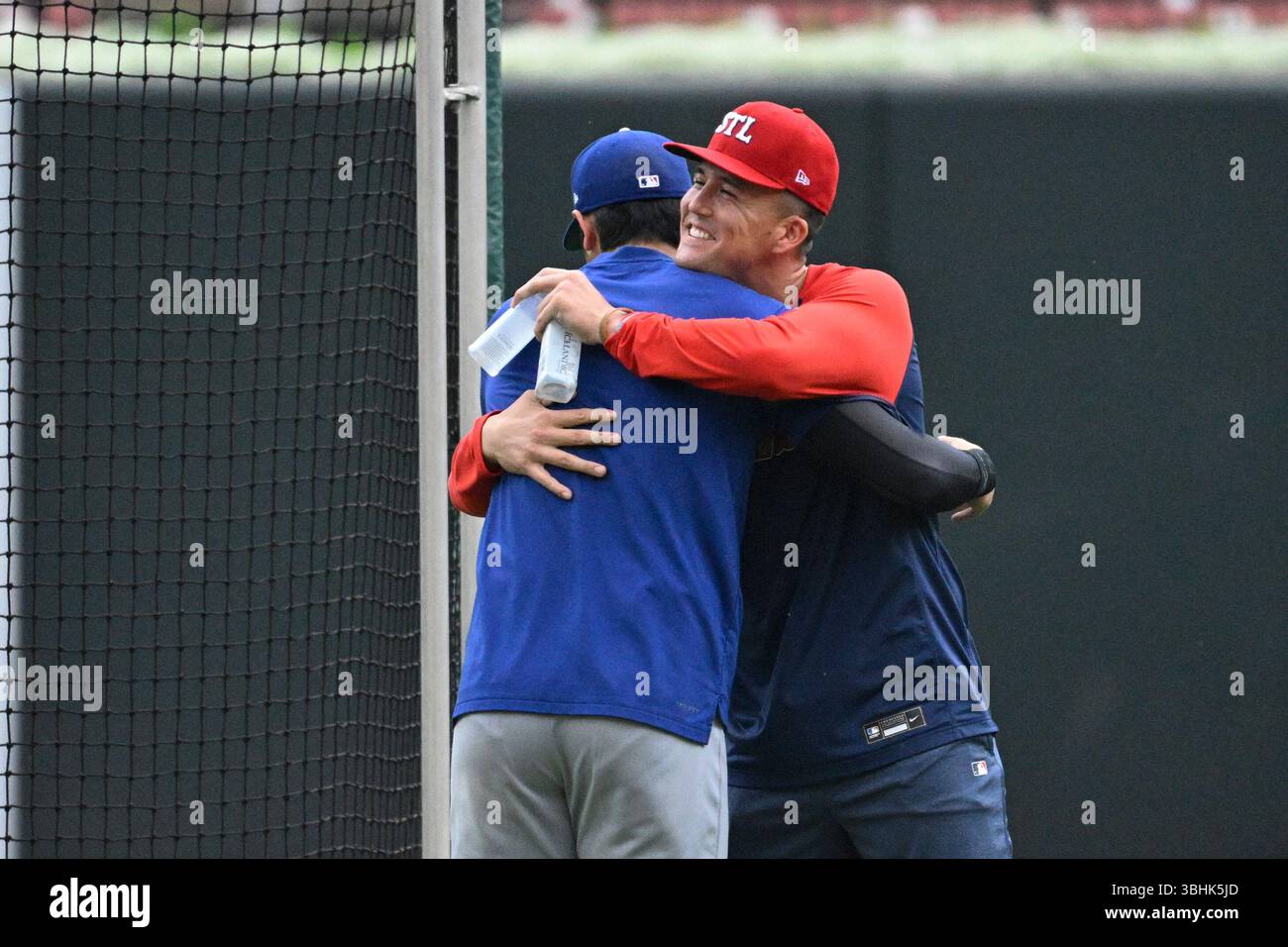 Los Angeles Dodgers' Shohei Ohtani, left, hugs St. Louis Cardinals ...