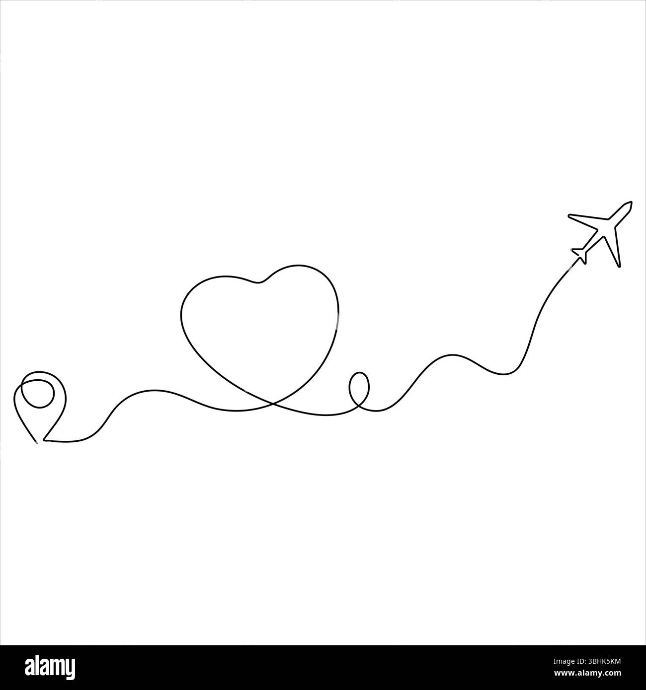 Continuous single line drawing of flying up airplane path Concept of ...