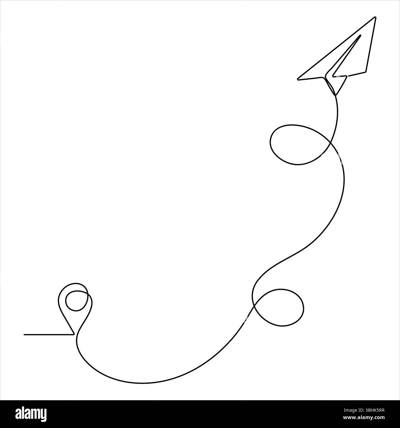 Continuous single line drawing of flying up airplane path Concept of ...