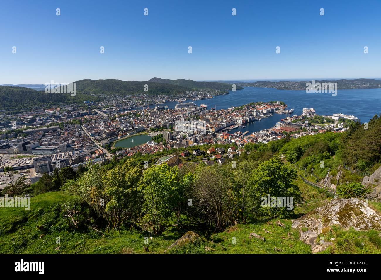 The city of Bergen, Norway, panoramic views, particularly when seen ...