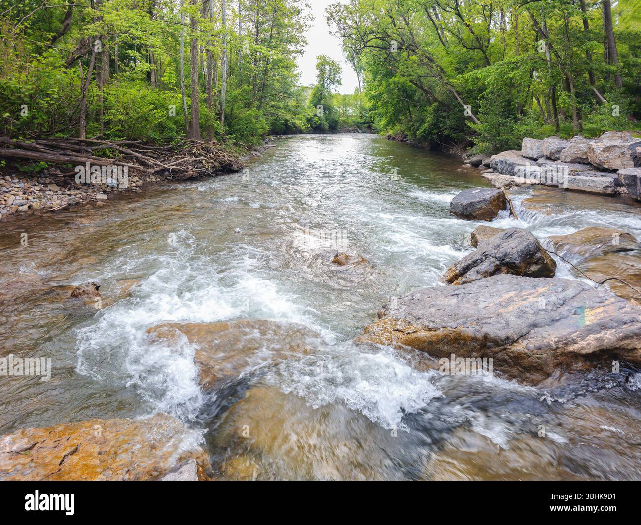 Landscape view of Sauquoit Creek, is a significant waterway located in ...